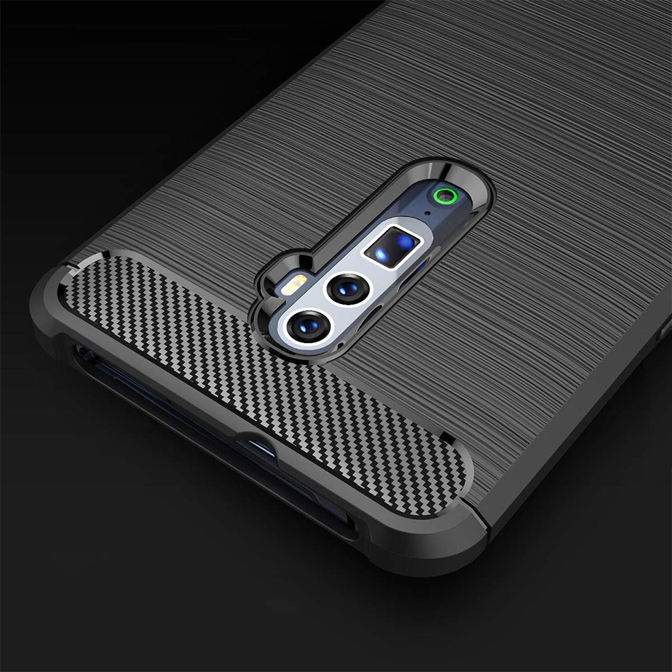 Flexi Slim Carbon Fibre Case for Oppo Reno 5G / 10x Zoom (Black)